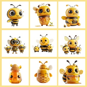 20 Bee PNG Cute Honey Bee Clipart Insect Clipart Floral Bee PNG Spring ...