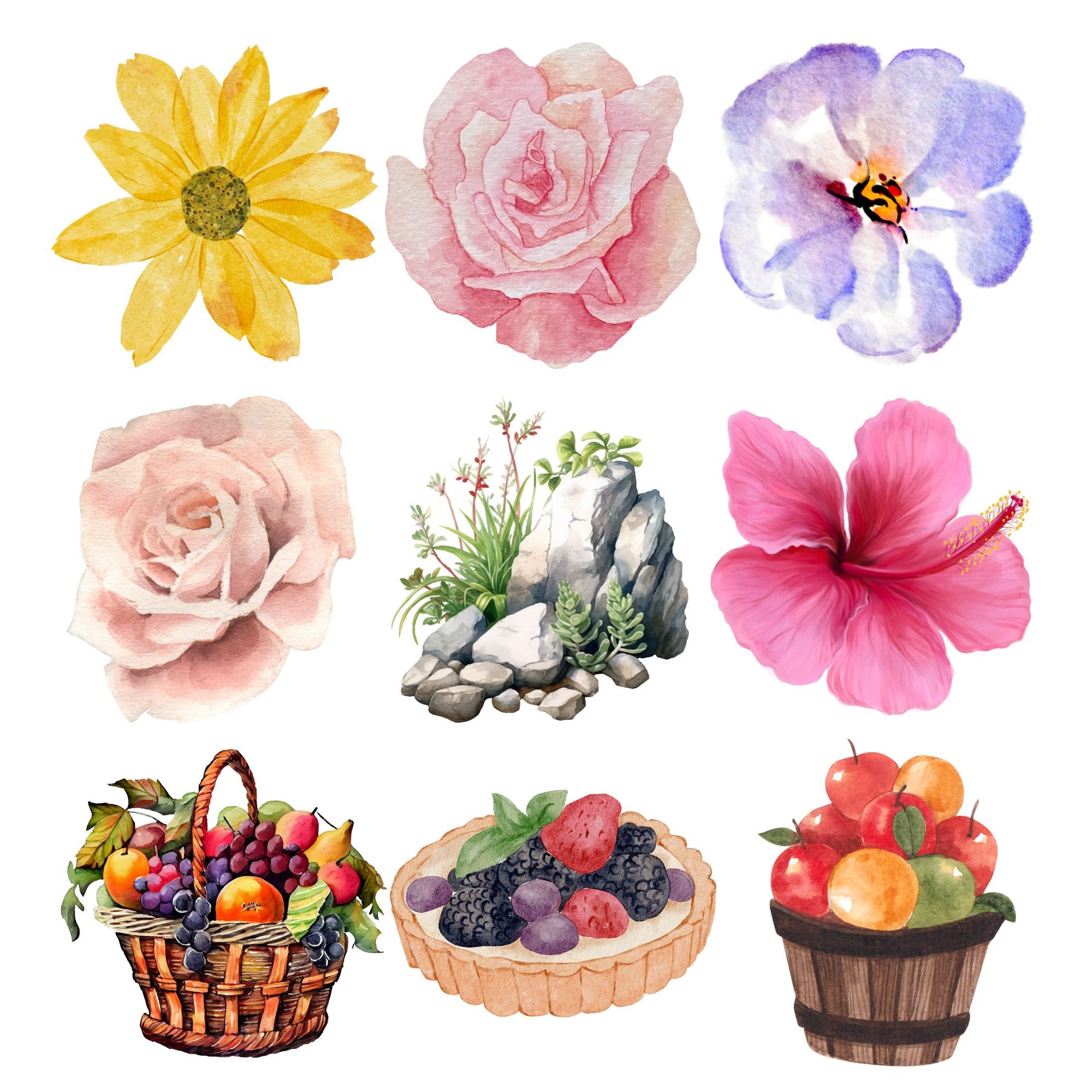 Watercolor Clipart Bundle All-in-one Mega Bundle Unique Premium Designs ...