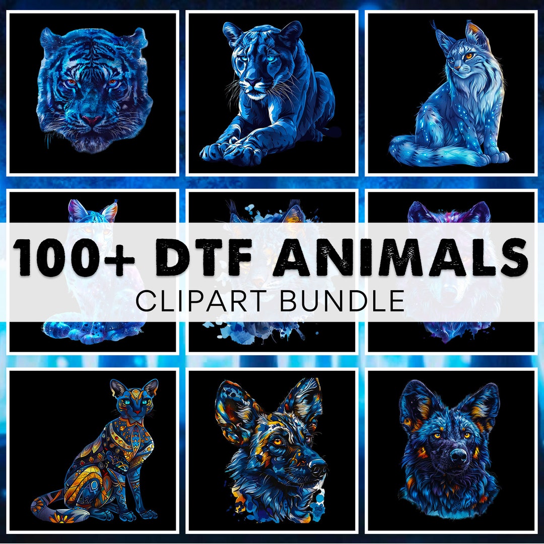 100+ DTF Animals T-shirt Design Bundle, Animals Clipart , Animal Png ...