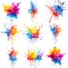 100 Watercolor Color Splash Clipart PNG, Paint Splatter Clipart ...