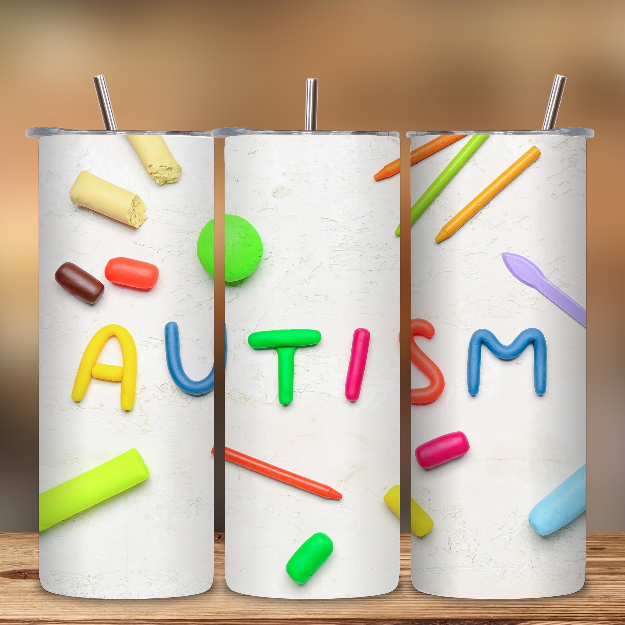 Autism Tumbler Bundle Wraps Embrace Neurodiversity, 20oz Skinny Autism ...