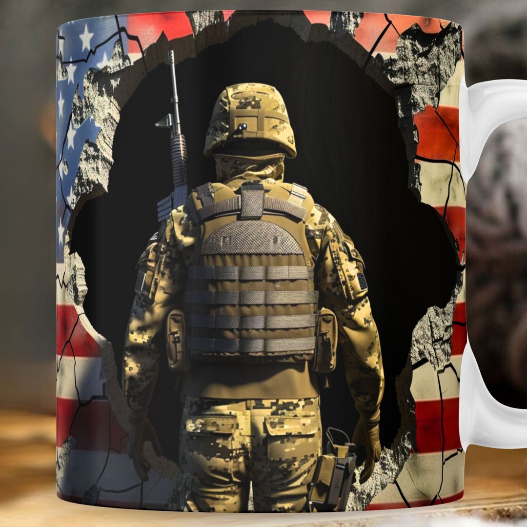 American Soldier Mug Wrap 3D Mug Sublimation Design Patriotic American ...