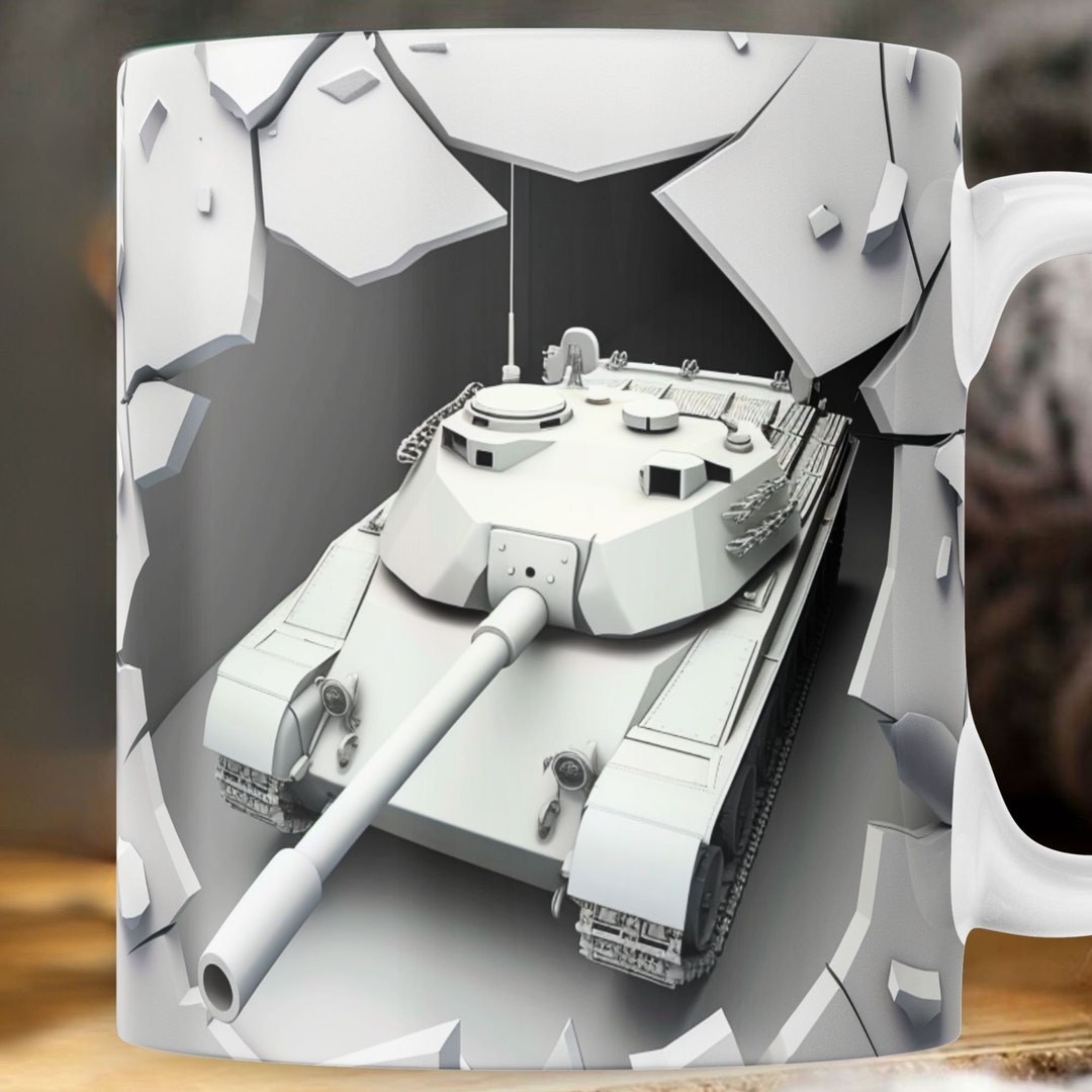 Military Tanks Mug Wrap 3D Tanker Mug Sublimation Design Patriotic Wars ...
