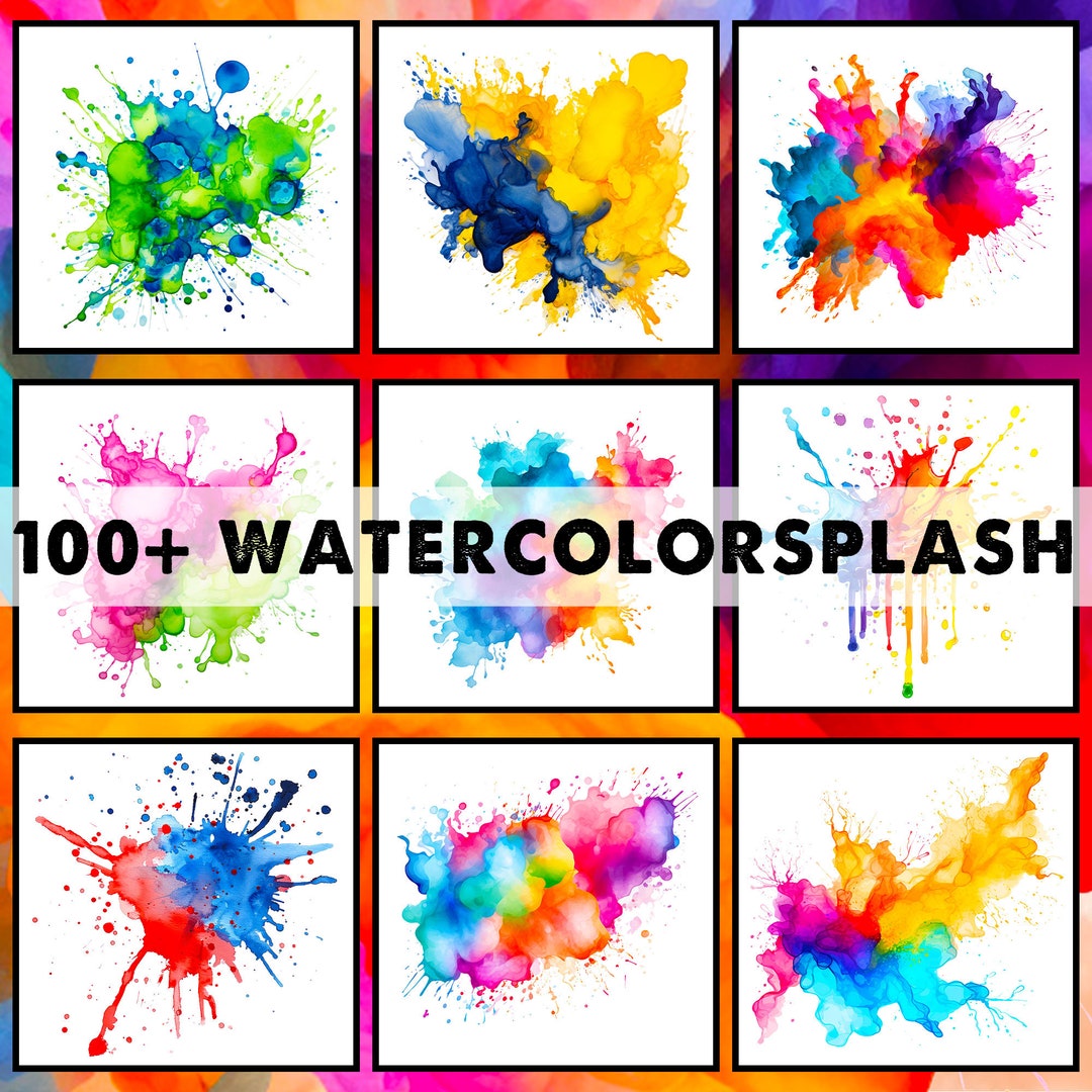 100+ Watercolor Color Splash Clipart PNG, Paint Splatter Clipart ...