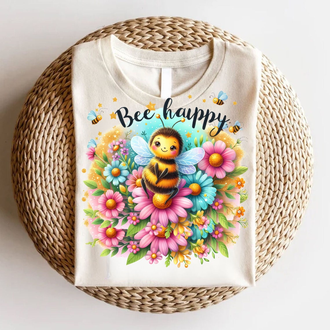 Bee Happy Png Bee Clipart Bee Png Happy PNG Printable Files Dtf Files ...