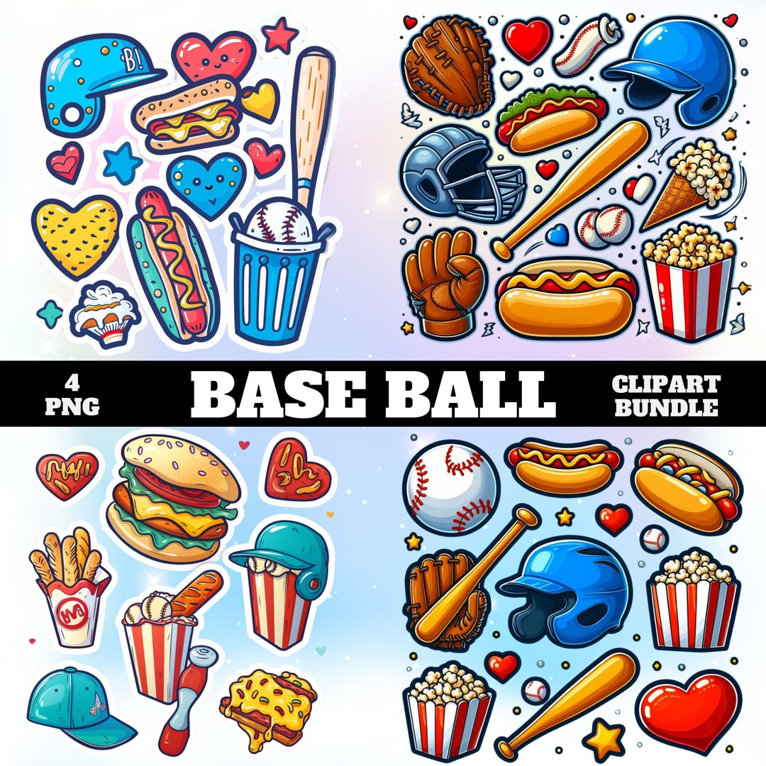 Baseball Clipart Bundle, Watercolor Sport Clip Art, Gift for Sport ...