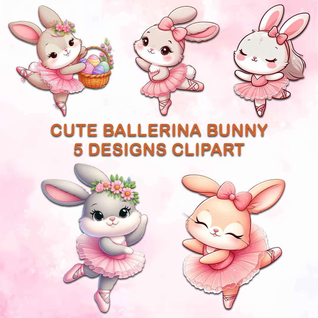 Easter Bunny Clipart Cute Bunnies PNG Set Bunny Watercolor Easter Bunny ...