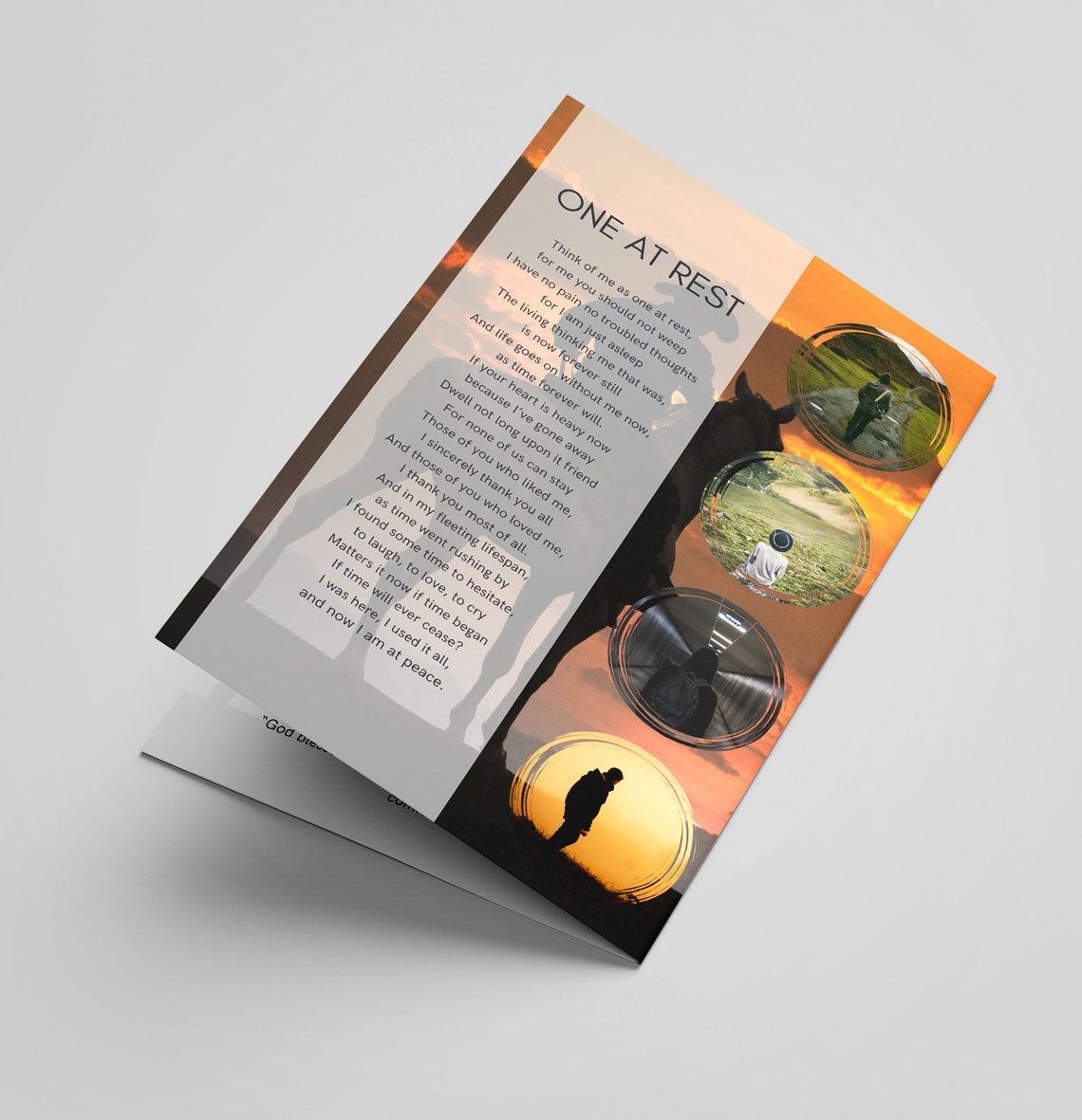 Funeral Program Template Lone Cowboy Memorial Template - Etsy