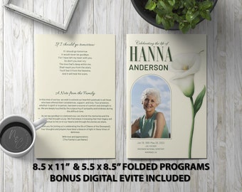 Sunflower Purple Funeral Program Template Memorial Announcement ...