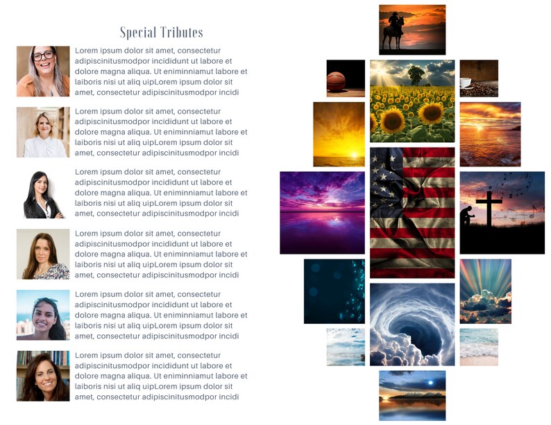 Funeral Program Template, Editable Blue Memorial Brochure, Obituary ...