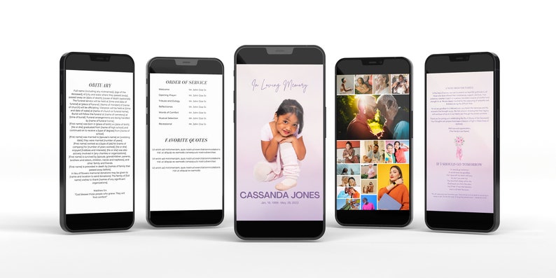 Ballet Child Funeral Program Template | Editable Memorial Program ...