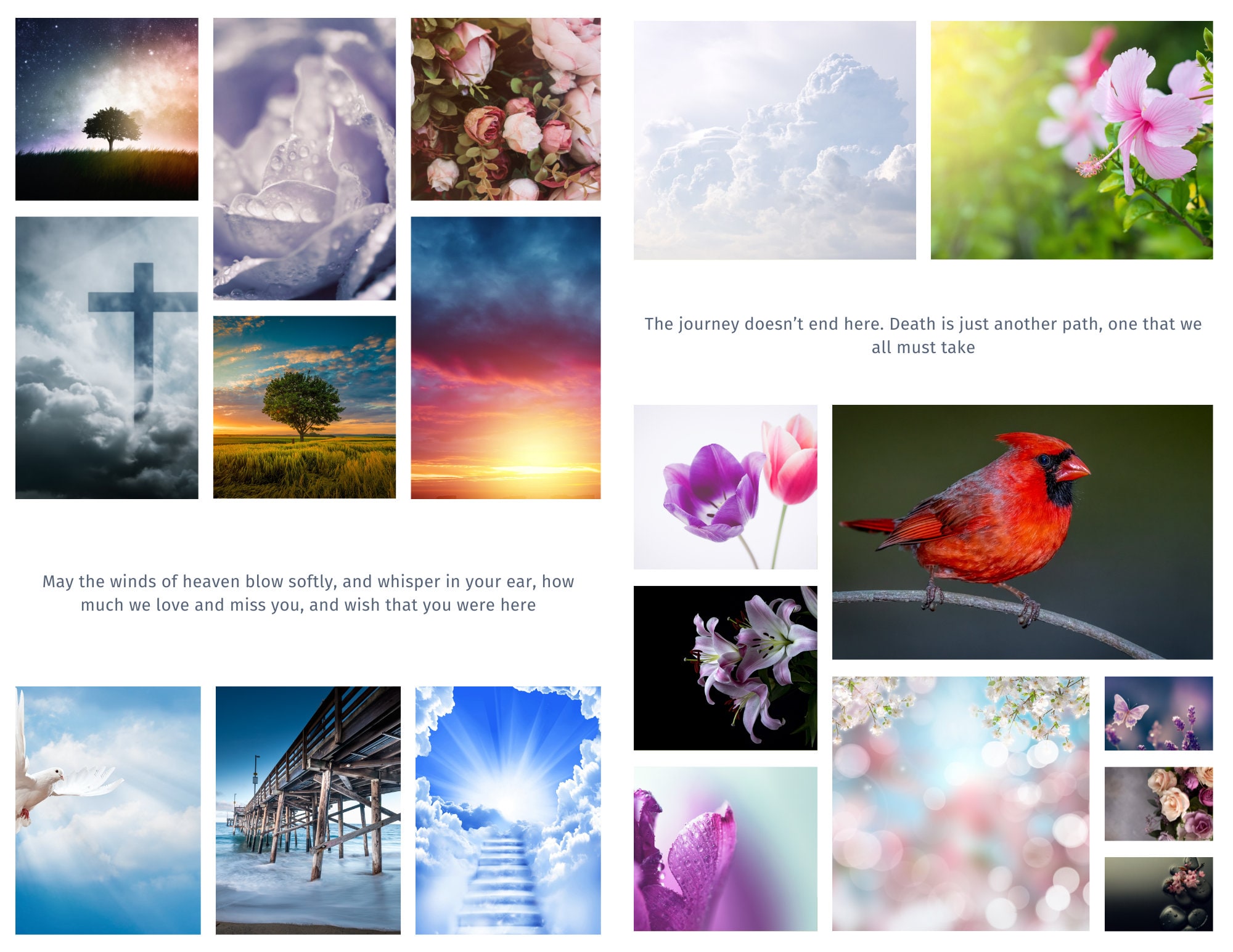 Funeral Program Template, Editable Blue Memorial Brochure, Obituary ...