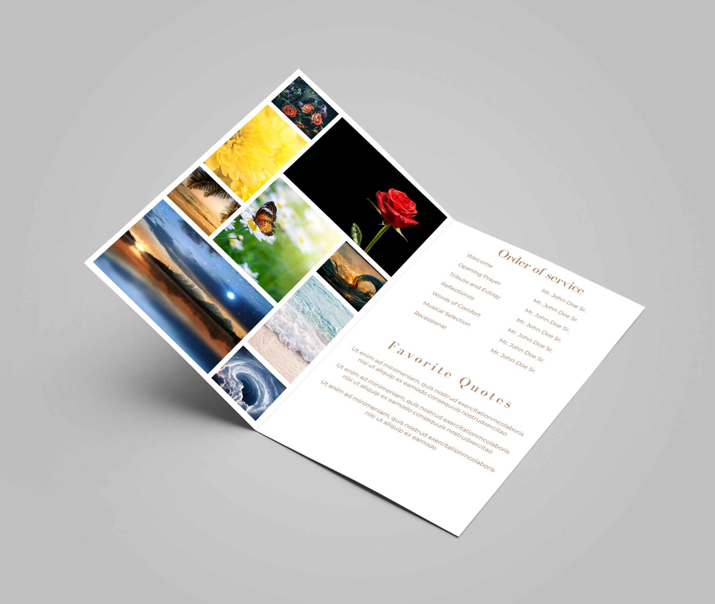 Funeral Program Template Floral Frame Memorial Template - Etsy