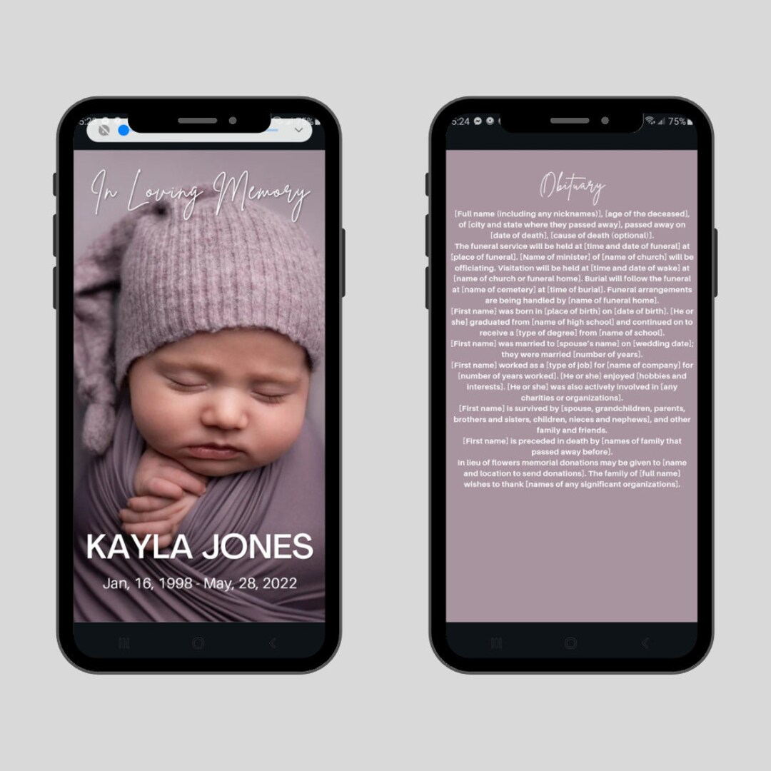 Digital Funeral Program Electronic Funeral 5-page Animated - Etsy