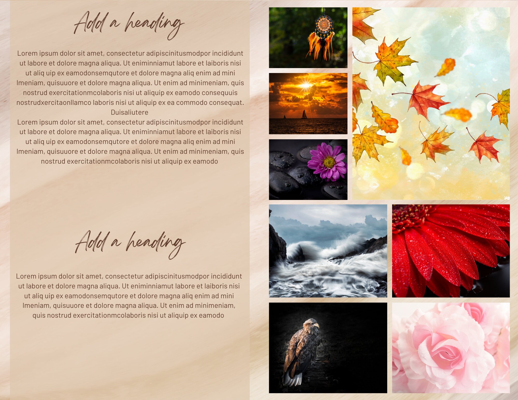 Editable Tan and Brown Funeral Program Template Celebration of - Etsy