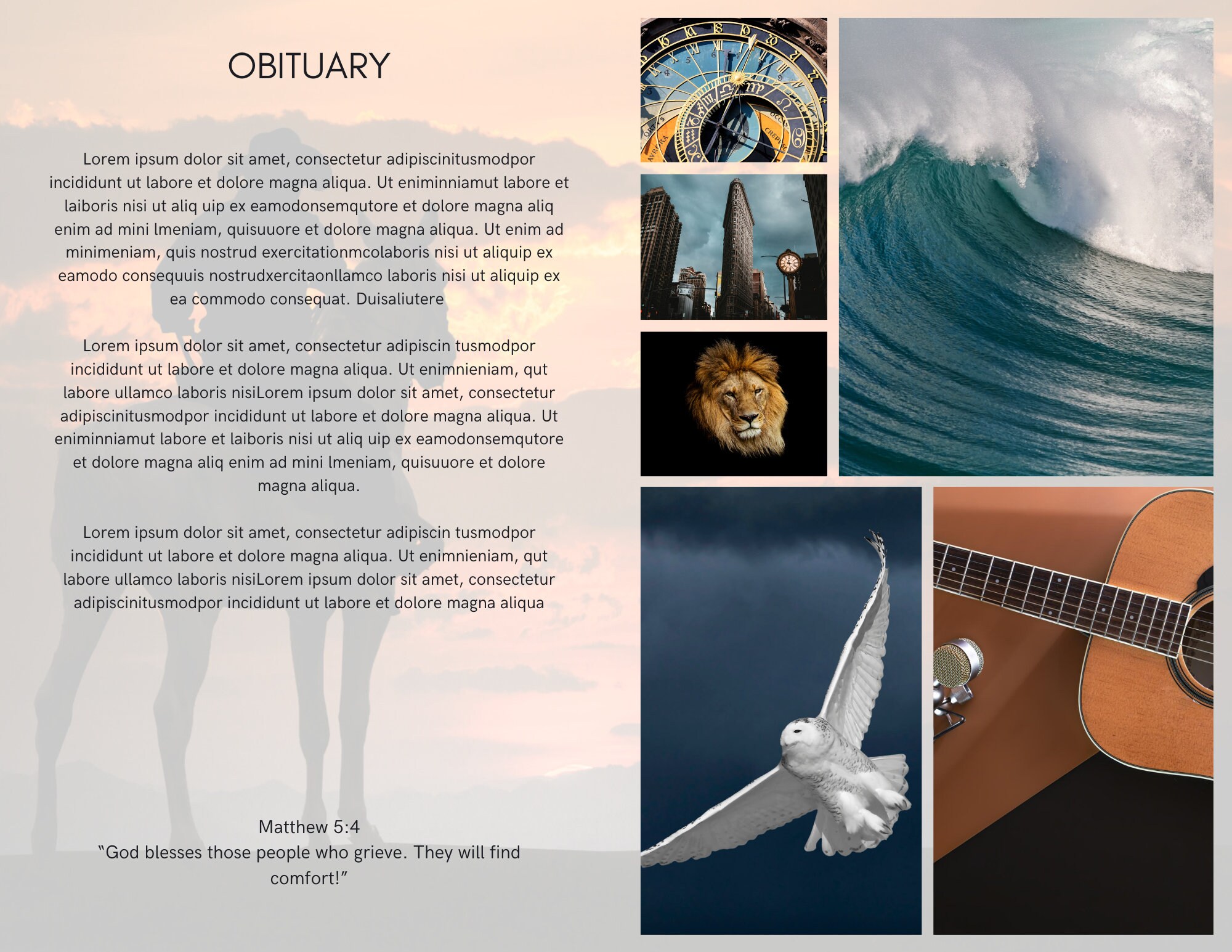 Funeral Program Template Lone Cowboy Memorial Template - Etsy