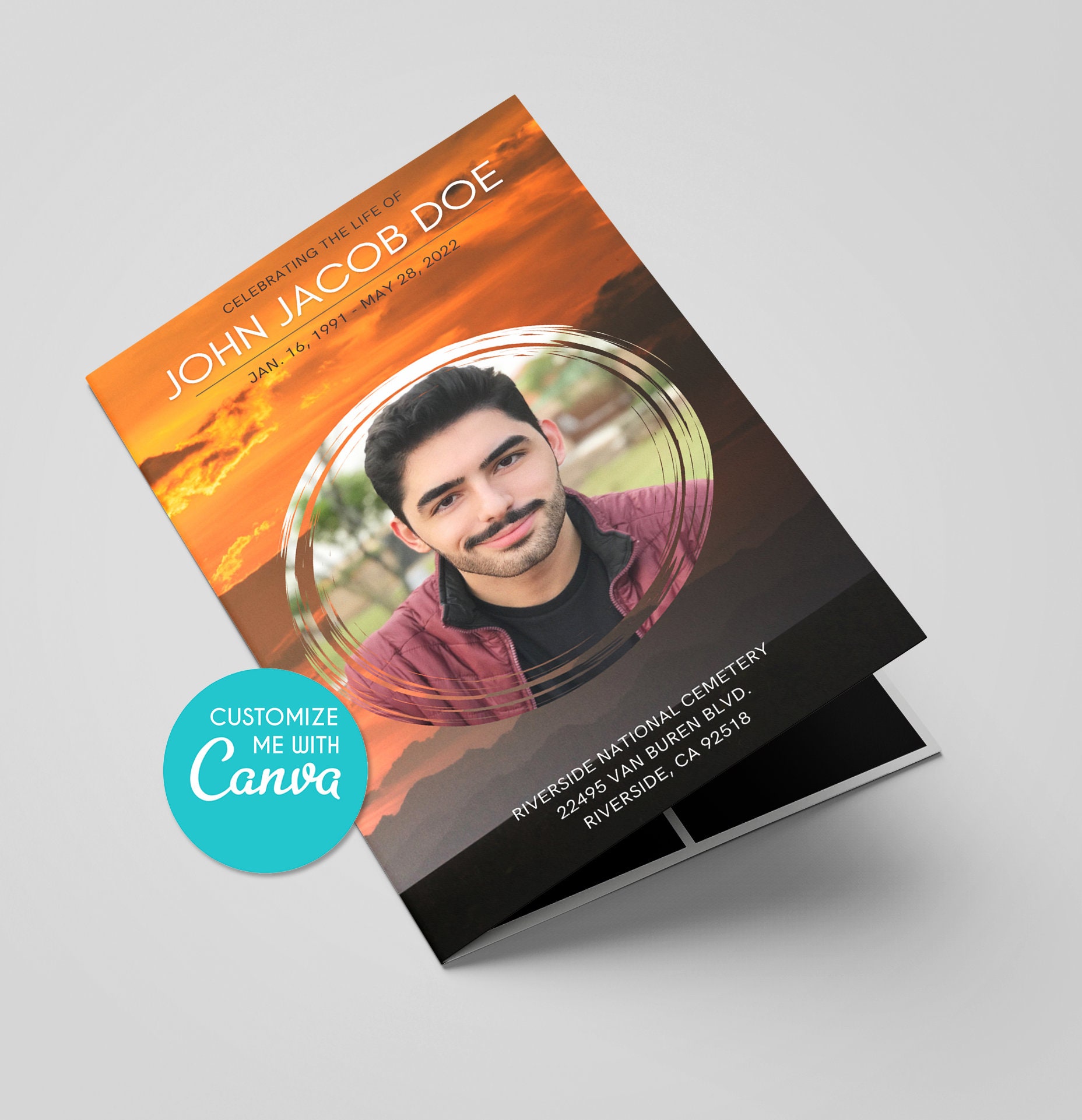 Funeral Program Template Lone Cowboy Memorial Template - Etsy