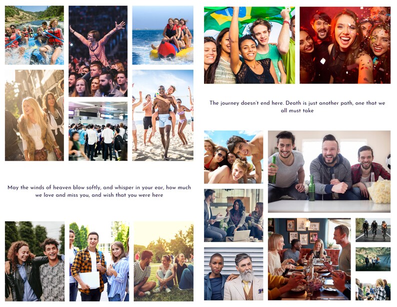 Funeral Program Template Hummingbird Memorial Brochure - Etsy