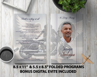 Minimalist Fully Editable Funeral Program Template Memorial ...