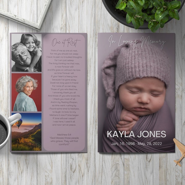 Infant Funeral Program - Etsy