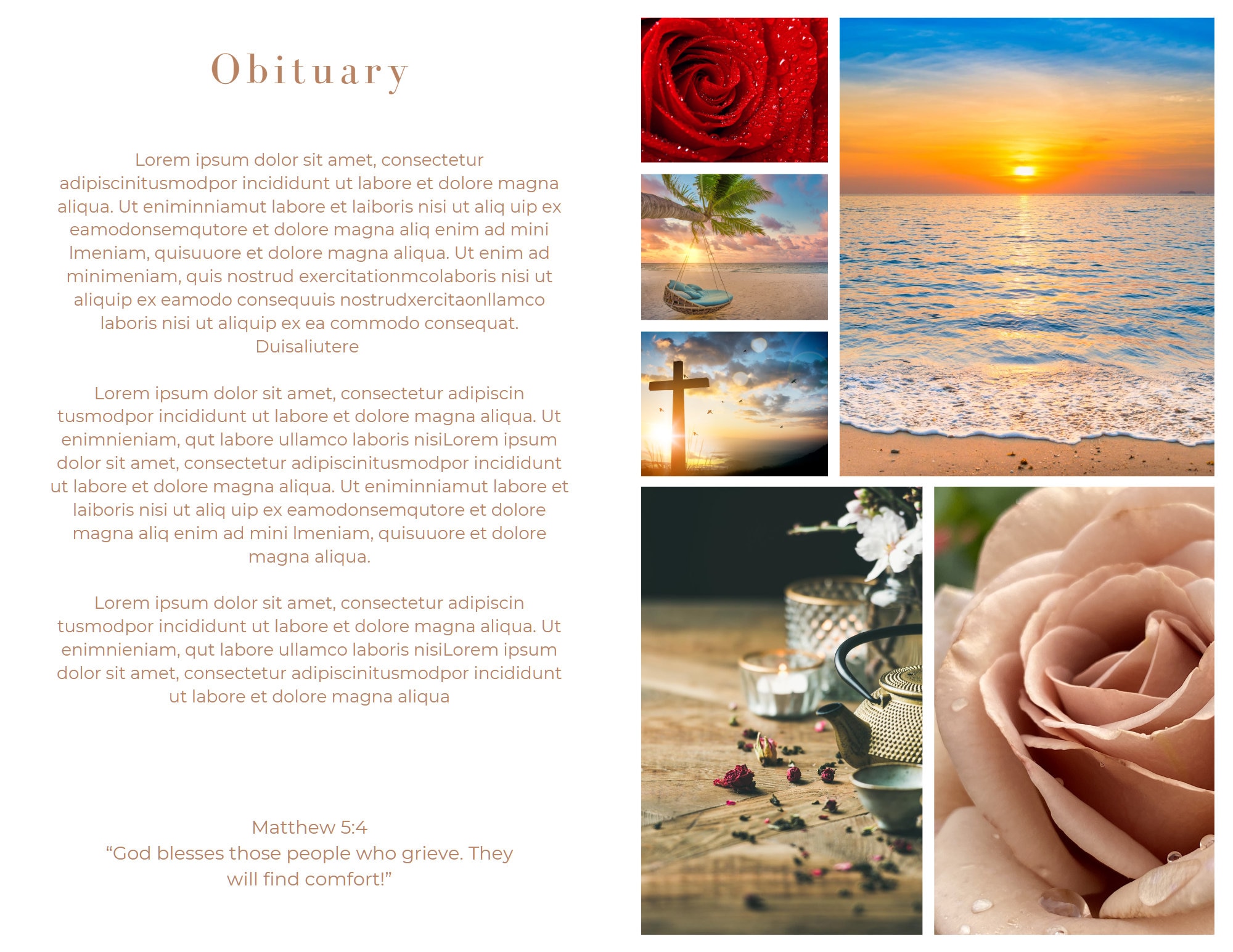 Funeral Program Template Floral Frame Memorial Template - Etsy