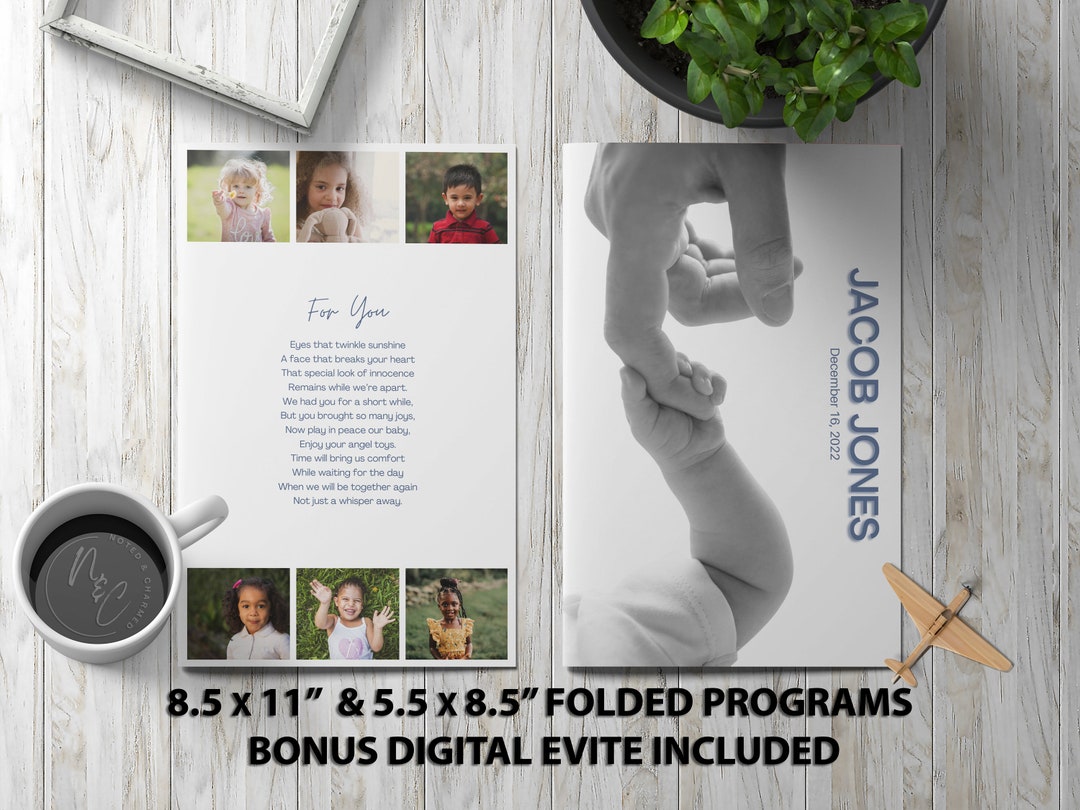Infant Baby Funeral Program Template Memorial Announcement, Obituary ...
