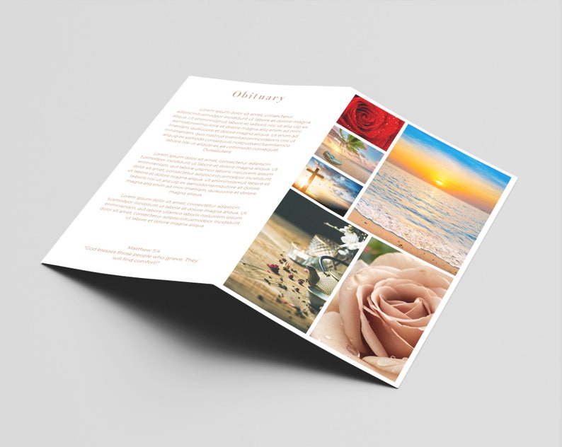 Funeral Program Template Floral Frame Memorial Template - Etsy