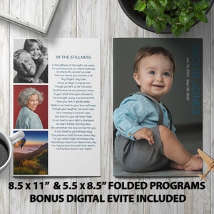 Baby Child Funeral Program Template Memorial Announcement, Obituary ...