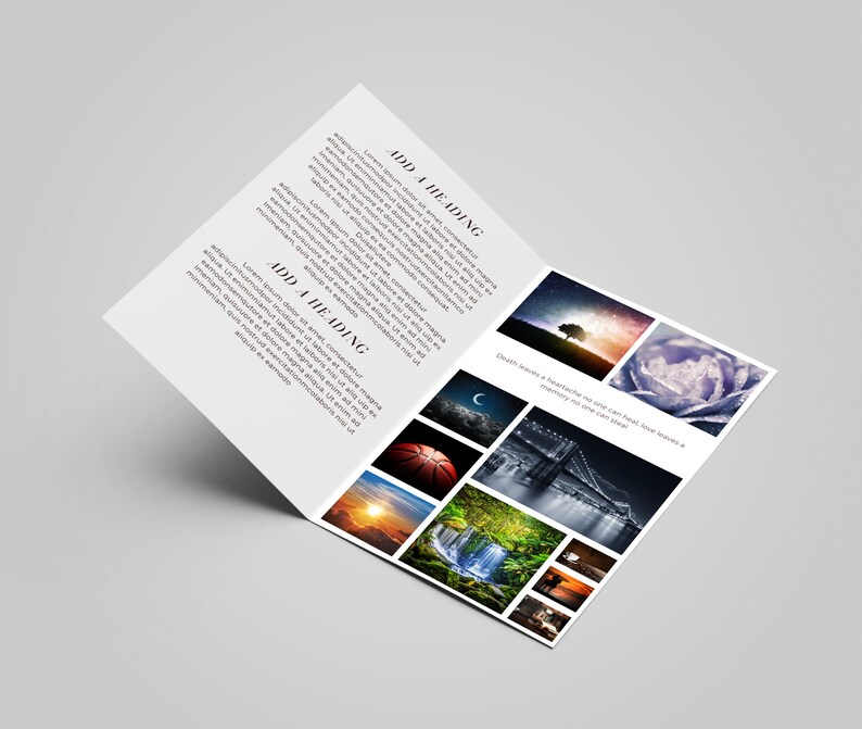 Minimalist Green Funeral Program Template Memorial Announcement ...