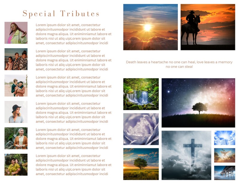 Funeral Program Template Floral Frame Memorial Template - Etsy