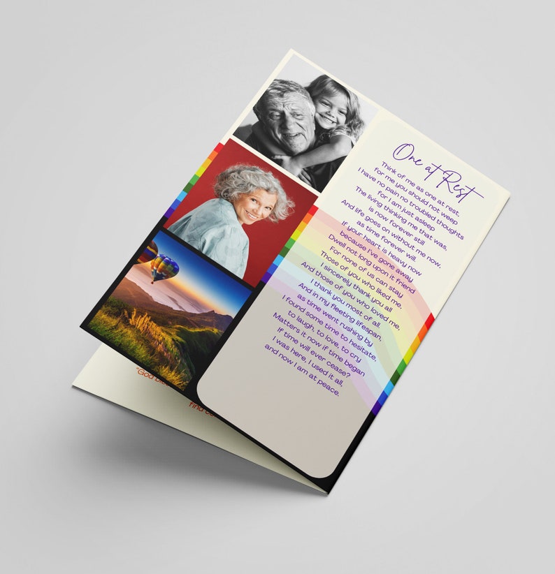 Retro Memorial Funeral Program 8 Pages Canva Template. - Etsy