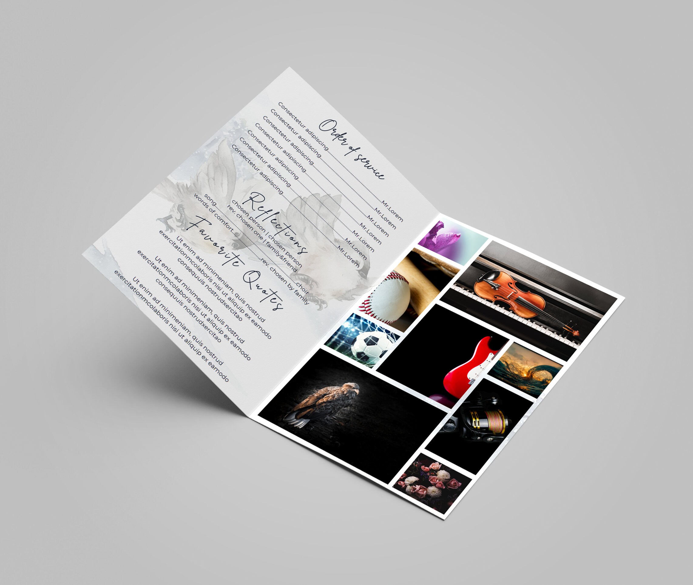 Editable Blue Bird Memorial Funeral Program Template - Etsy