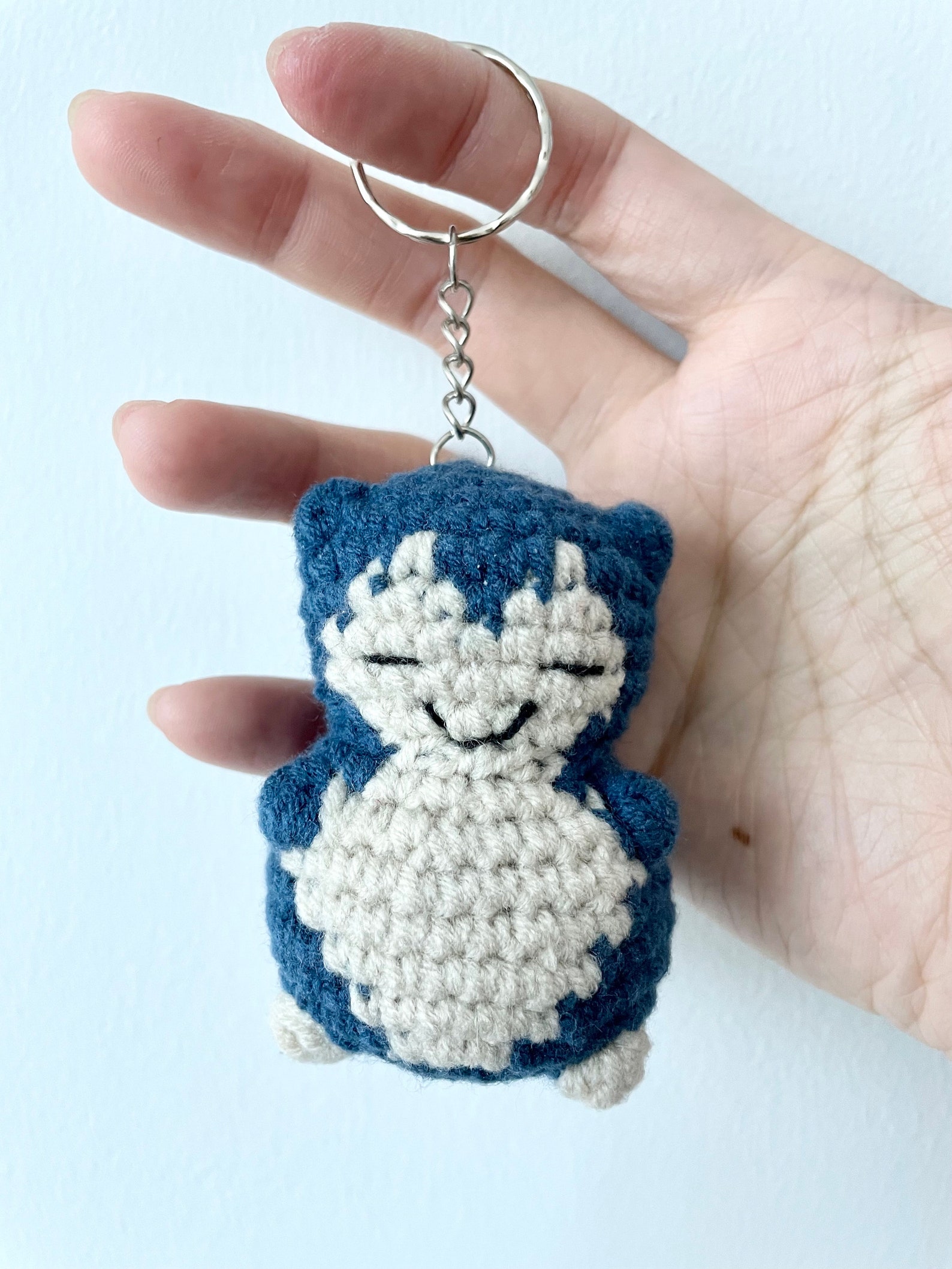 Crochet Snorlax Pokemon Amigurumi Keychain Present, Small Handmade ...