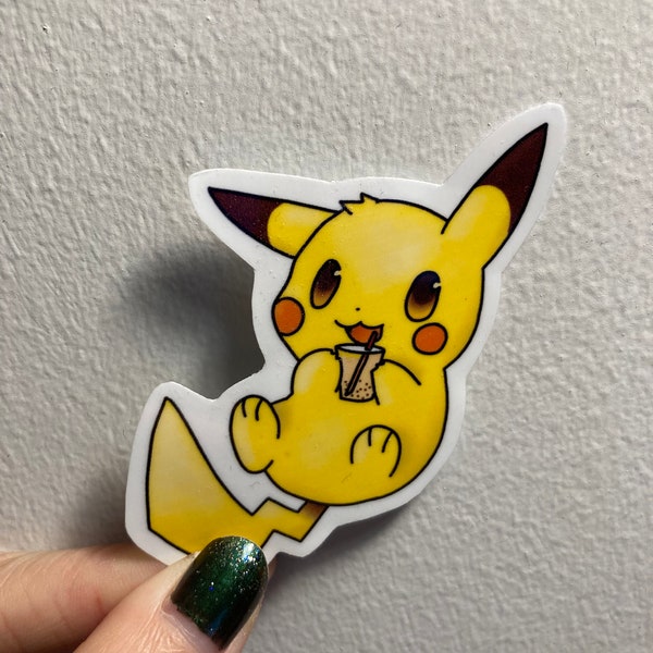 Pikachu Boba Sticker - Etsy