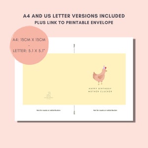 Happy Birthday Mother Clucker Printable Card Greeting Card Chicken Rude ...