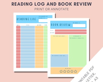 Printable Reading Log Bundle Kids Reading Tracker Reading Journal ...