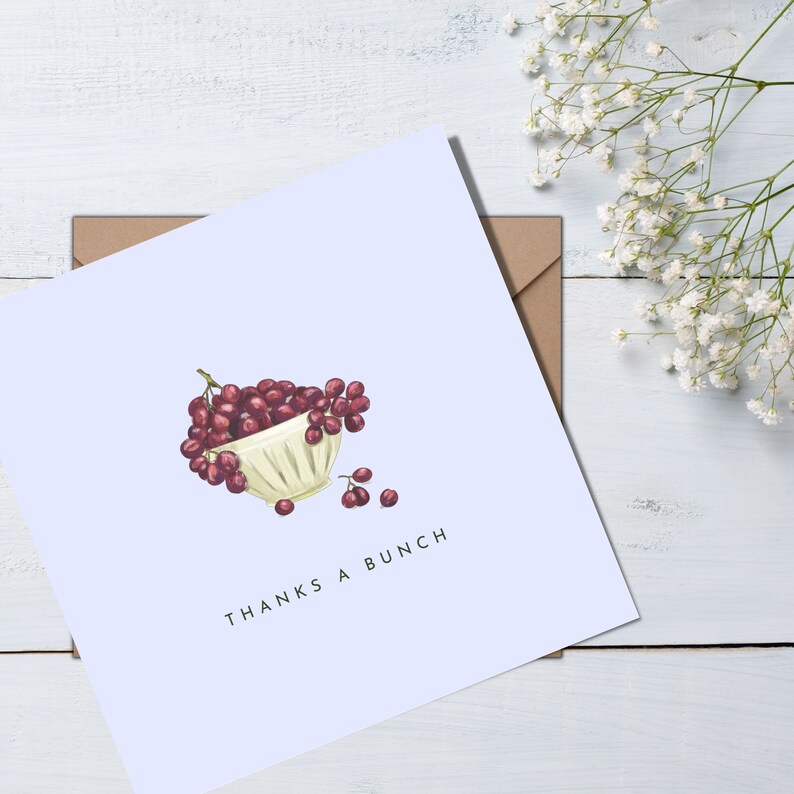 Printable Thanks a Bunch Card | Thank You | Greeting Card | Grapes ...