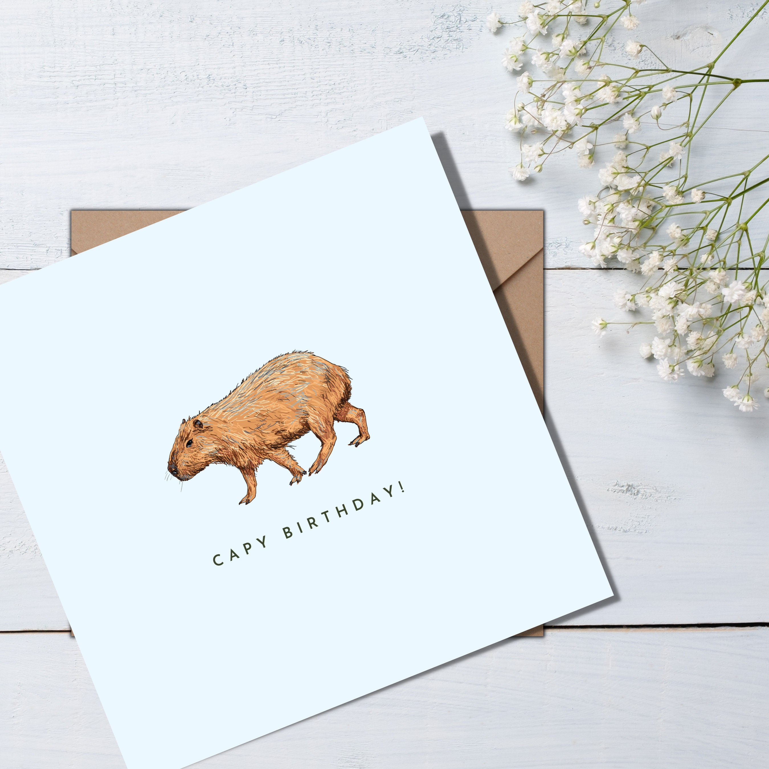 Printable Capybara Birthday Card | Greeting Card | Capy Birthday ...