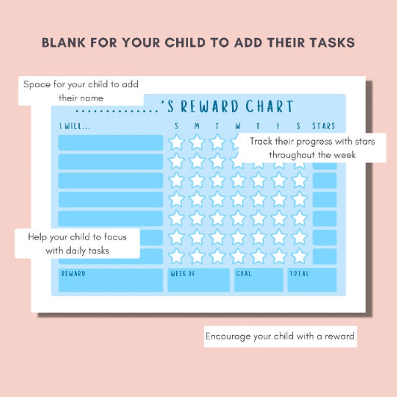 Kids Reward Chart Bundle | Printable Star Chart | Daily Weekly Routine ...