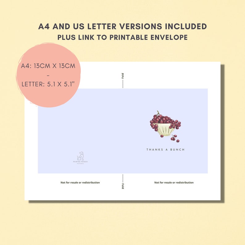 Printable Thanks a Bunch Card | Thank You | Greeting Card | Grapes ...