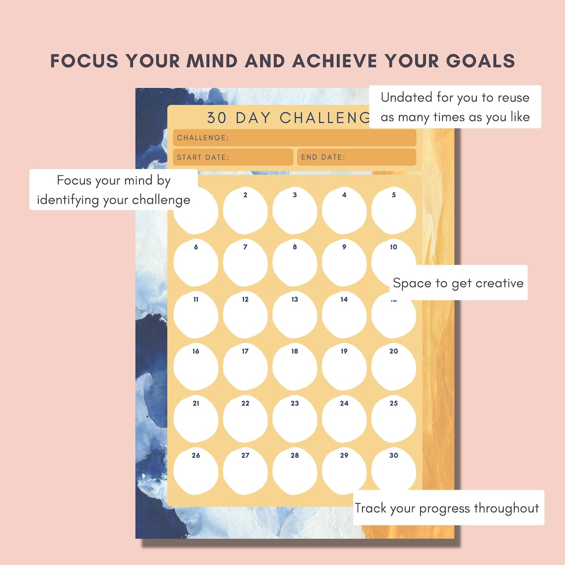 30 Day Challenge Tracker | Printable Daily Tracker | Life's a Beach ...