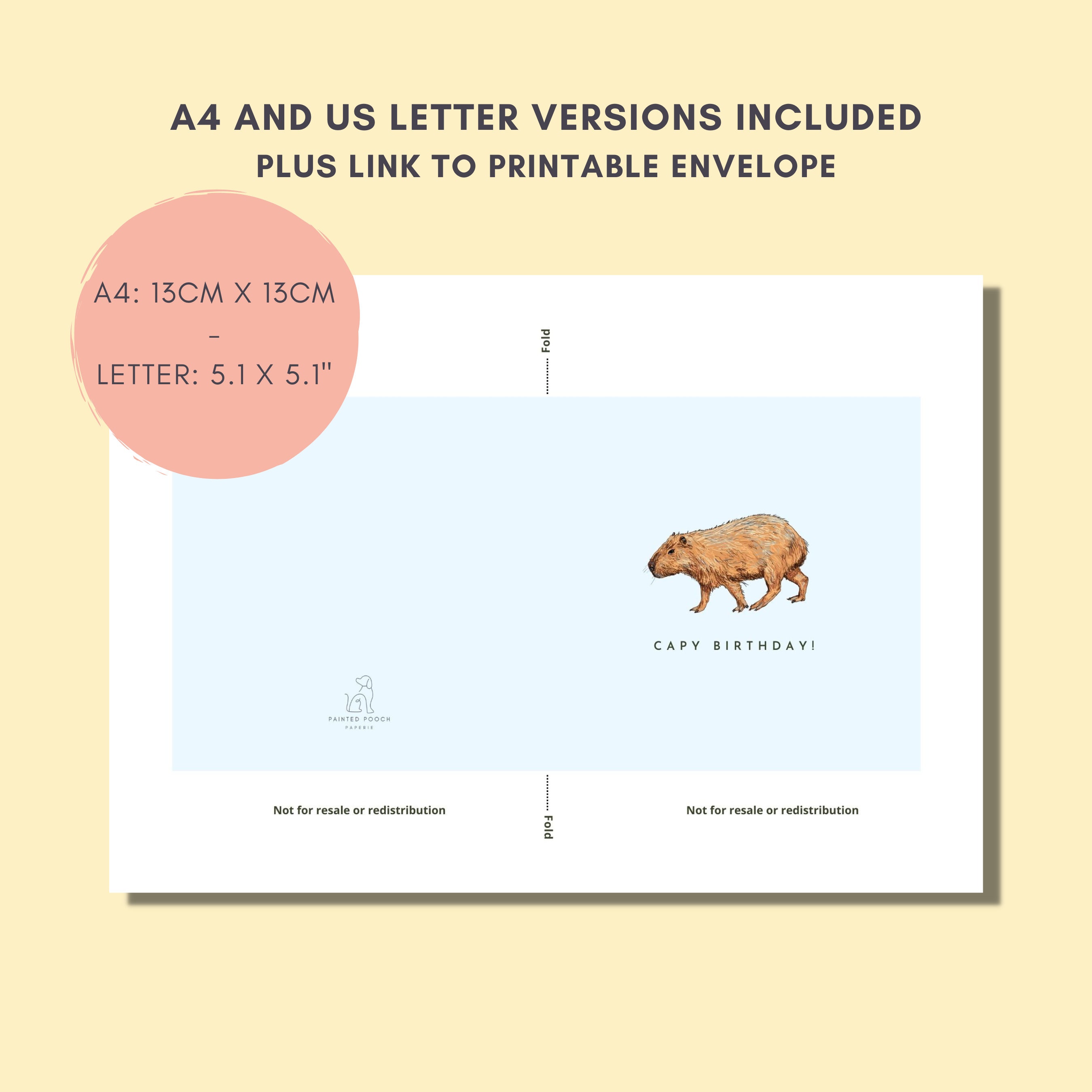 Printable Capybara Birthday Card Greeting Card Capy Birthday ...