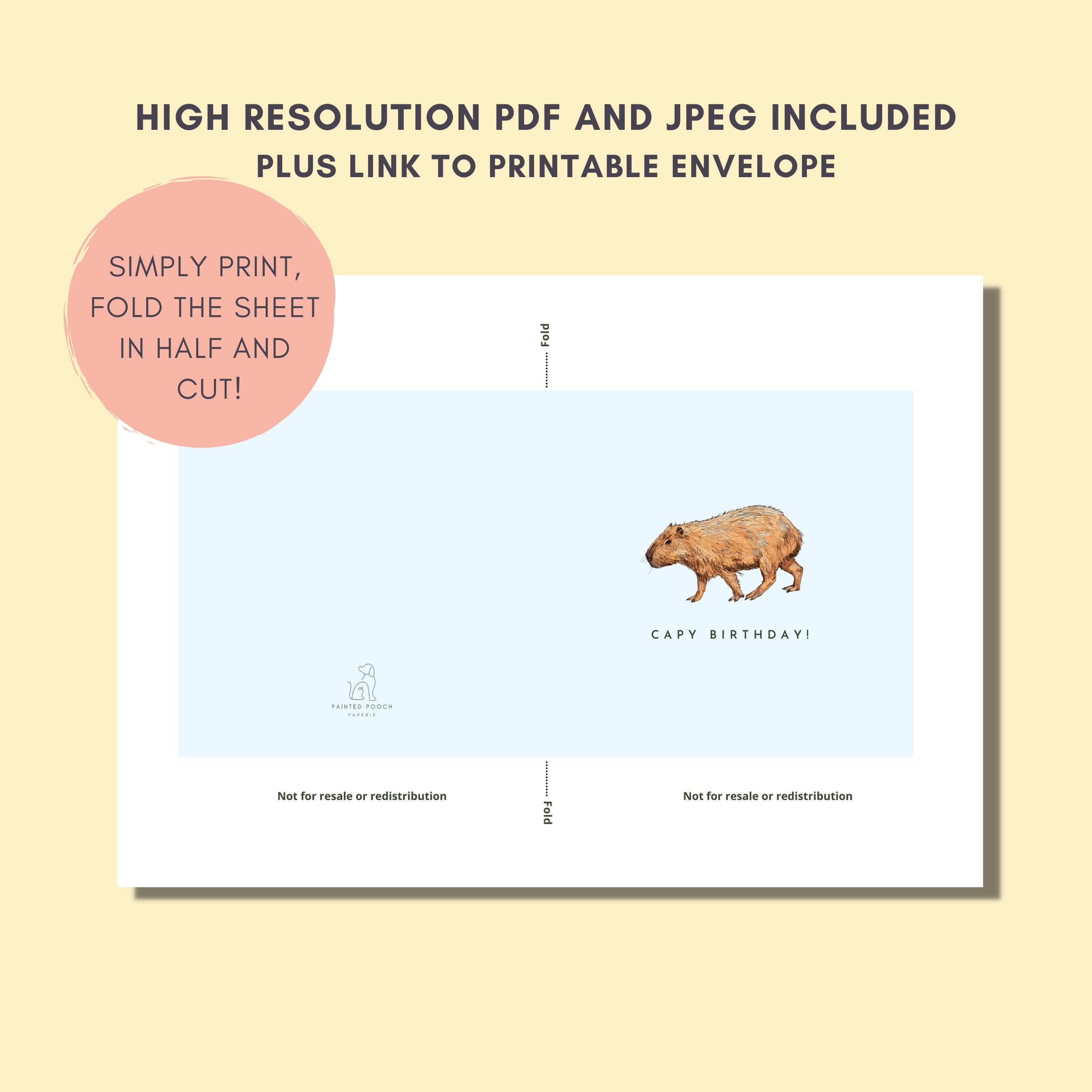Printable Capybara Birthday Card Greeting Card Capy Birthday ...