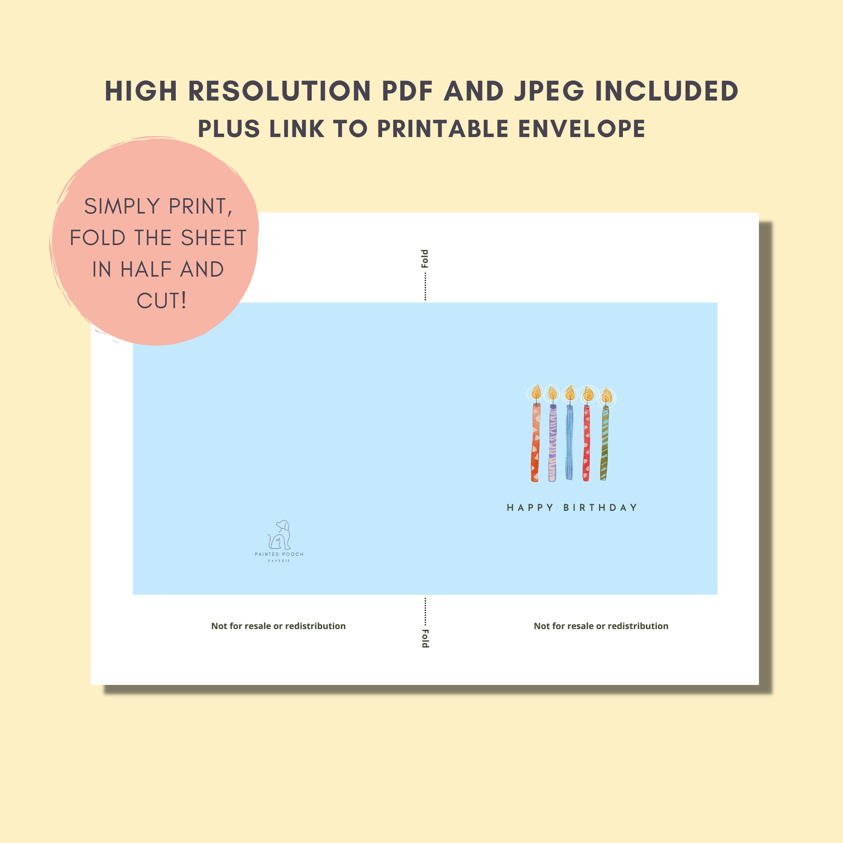 Printable Candles Birthday Card | Greeting Card | Happy Birthday | for ...