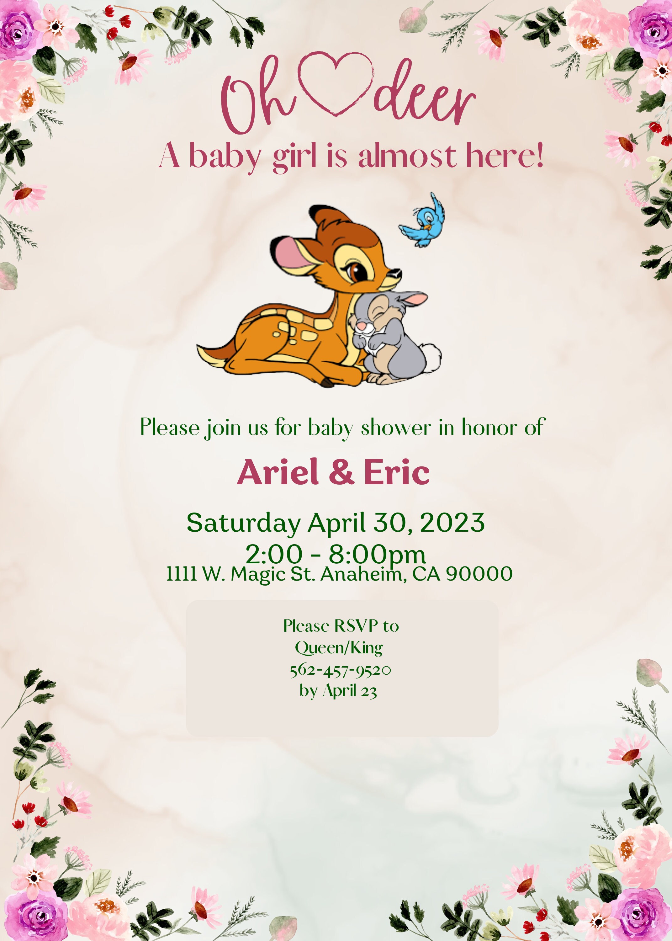 Bambi Baby Shower Invitation - Etsy
