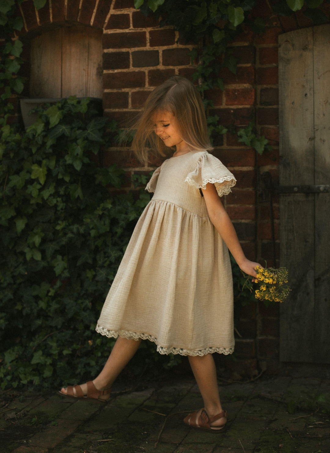 Little Sheila Girls Boho Dress | Muslin Vintage Dresses for Children ...