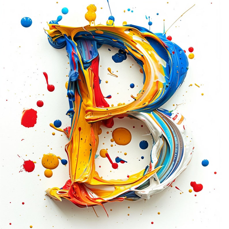 Colorful Painted Alphabet Clipart Bundle | A-Z Letters SVG PNG | High ...