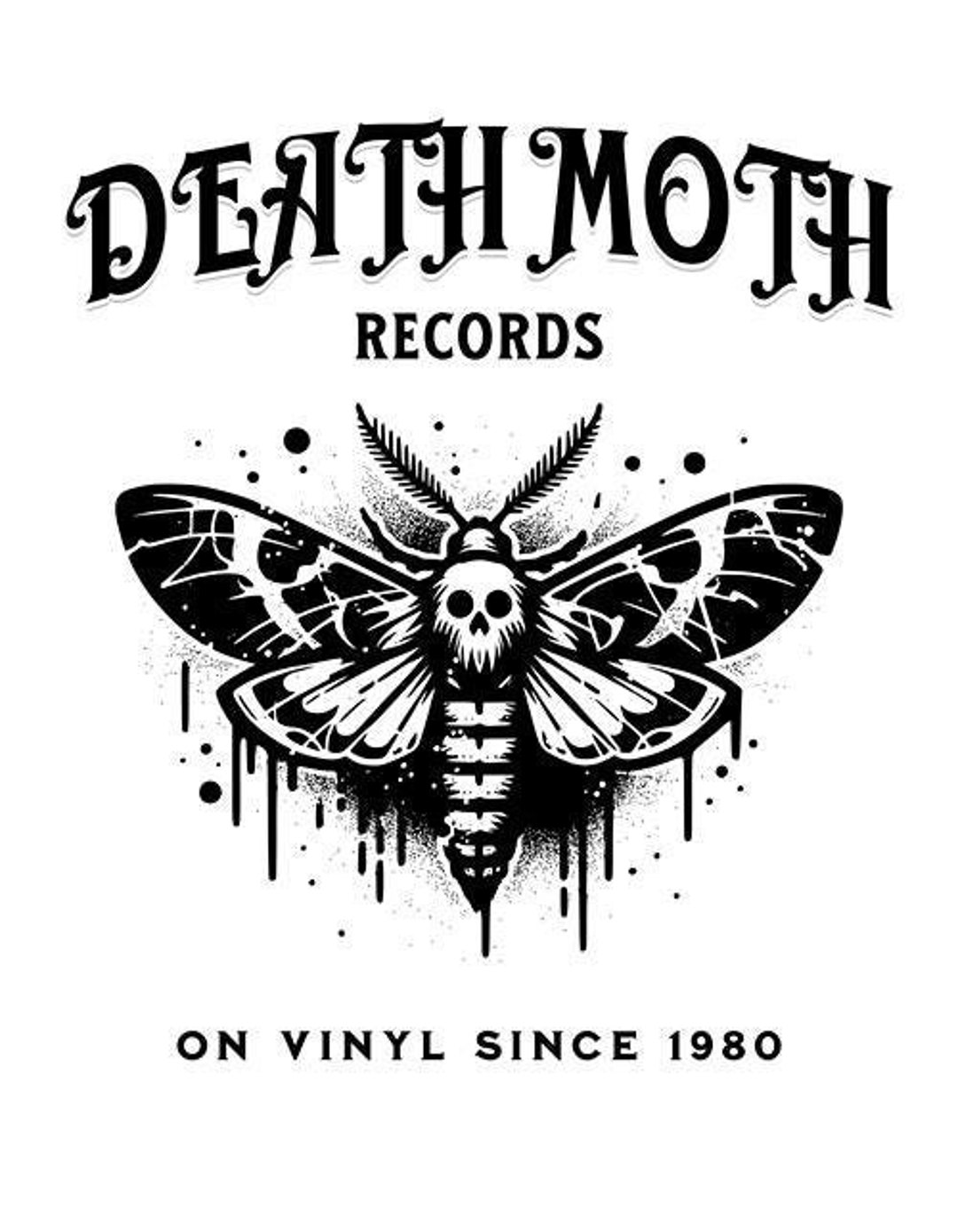 Death Moth Records Vintage Typography Digital Print | Gothic Moth Wall ...