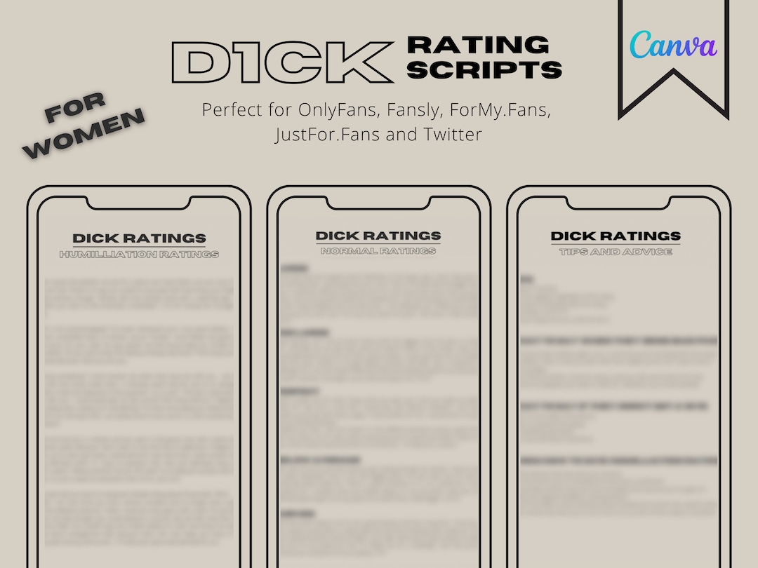 Dick Rating Scripts for Women Adult Content Creator for Onlyfans ...