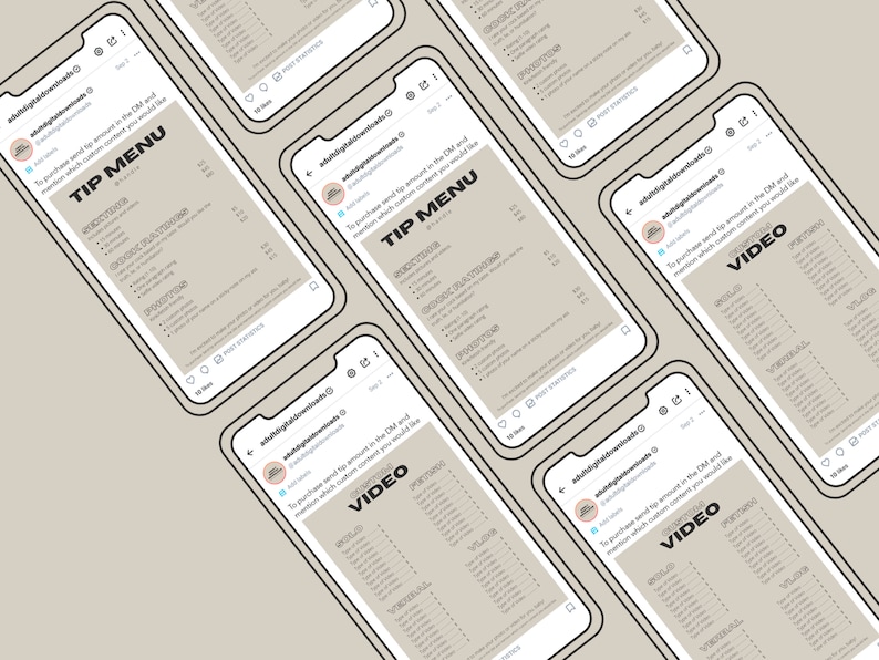 Onlyfans Tip Menu Template Great for Fansly, AVN Stars Edit in Canva ...